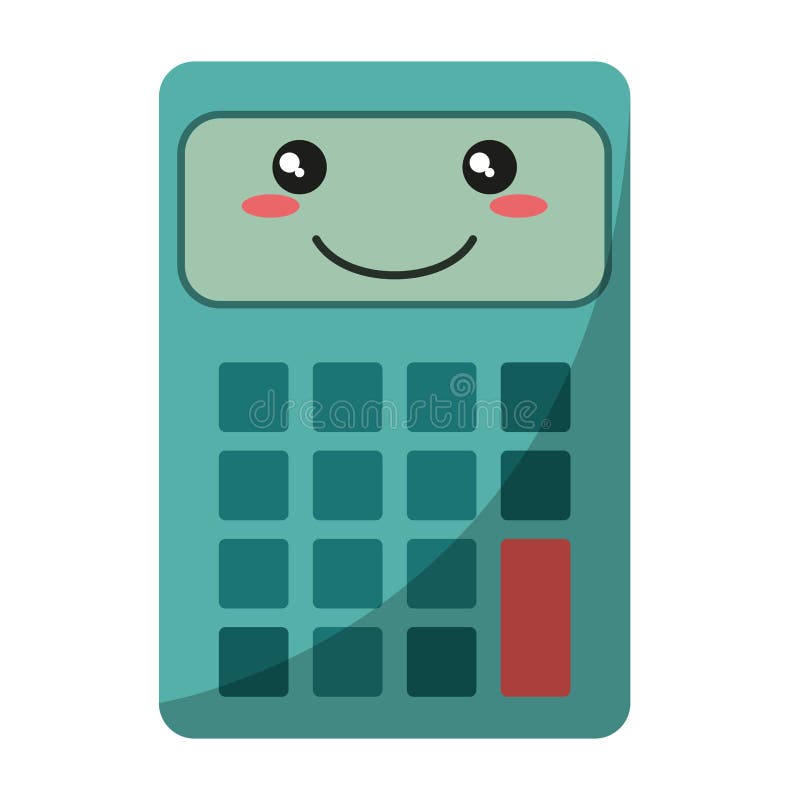 Kawaii Calculator Device Smiling Cartoon Stock Vector - Illustration of ...