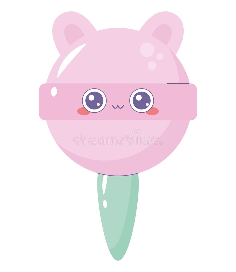 Kawaii Candy on Stick Design Stock Vector - Illustration of vector ...