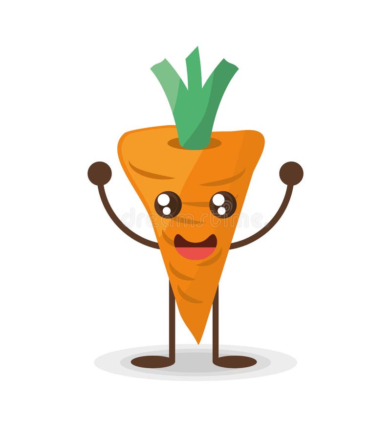 Kawaii Carrot Illustration Stock Vector Illustration Of Mascot 110952983