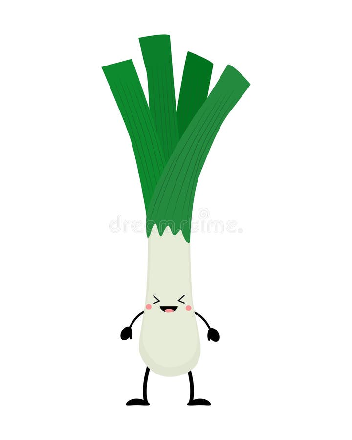 Cartoon Leek Isolated Illustration Stock Illustration - Illustration of ...