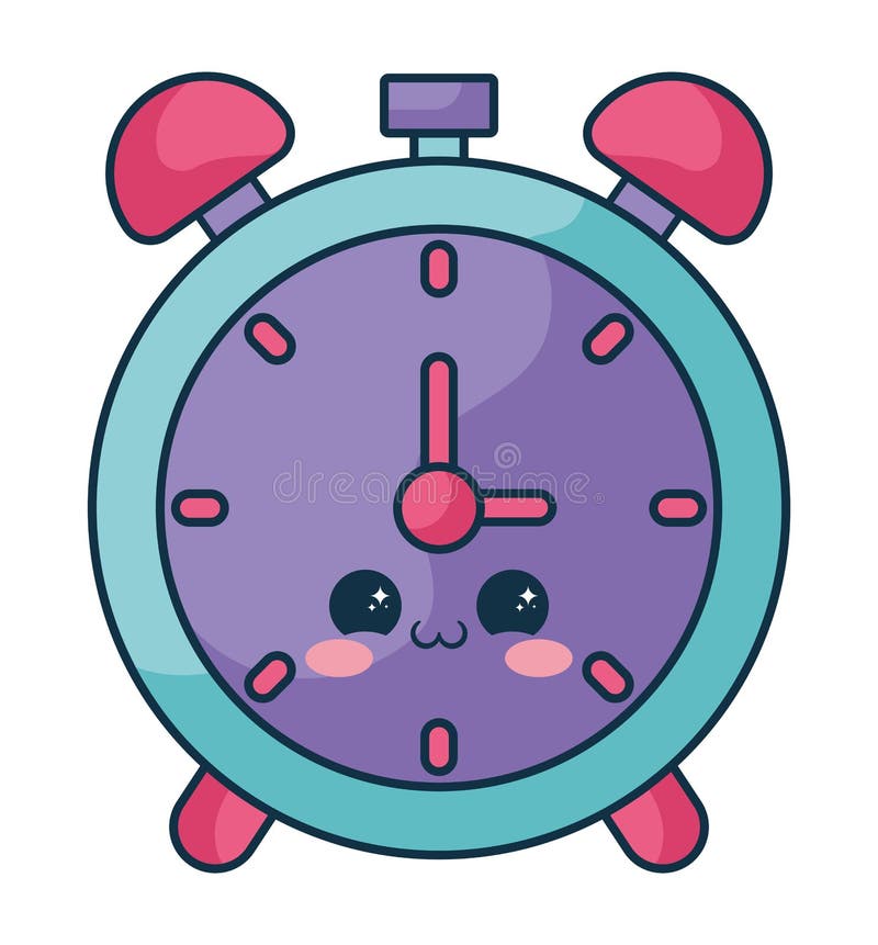 Kawaii clock design stock vector. Illustration of clockwise - 253113592