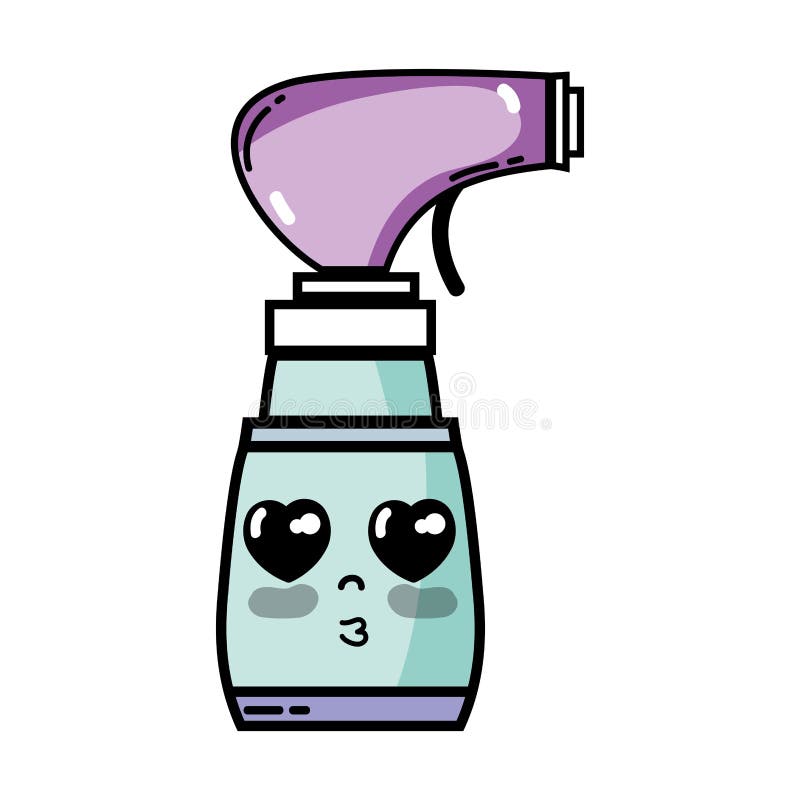 Kawaii Cute in Love Spray Bottle Stock Vector - Illustration of mood ...