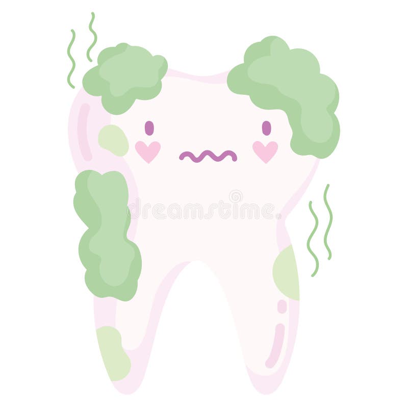 Kawaii damaged tooth stock vector. Illustration of vector - 222285631