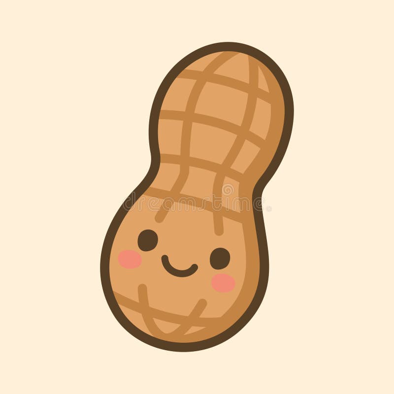 Kawaii Design Style Peanut Vector Template Stock Illustration ...