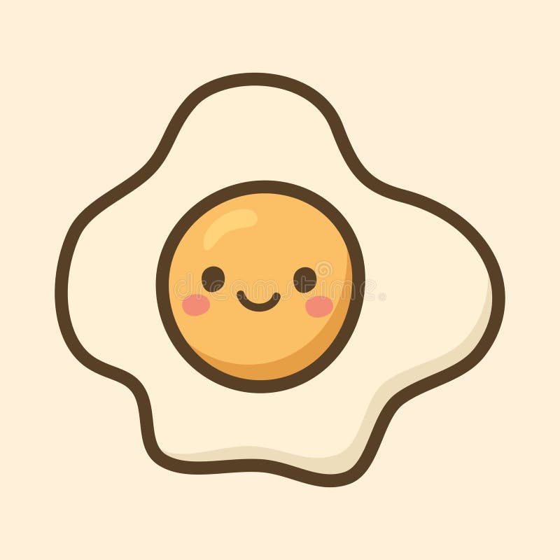 Kawaii Design Style Sunny Side Up Vector Template Stock Vector ...
