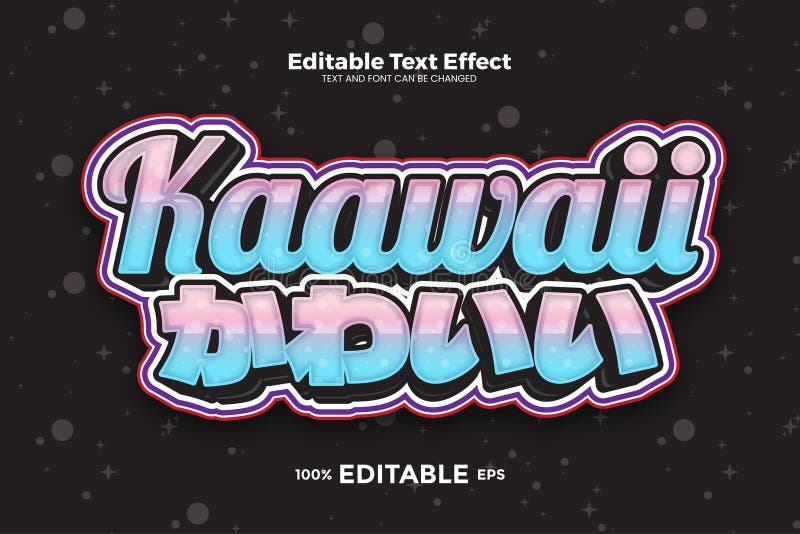 Kawaii Editable Text Effect in Modern Trend Style Stock Vector ...