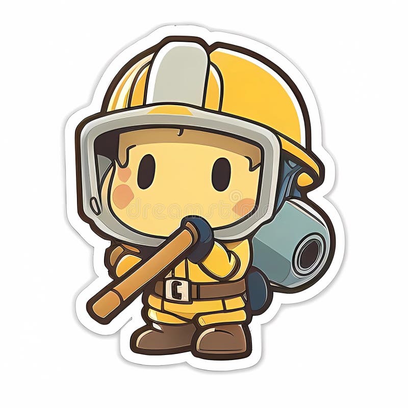 Kawaii Focus Sticker, Made with Generative AI Stock Illustration ...