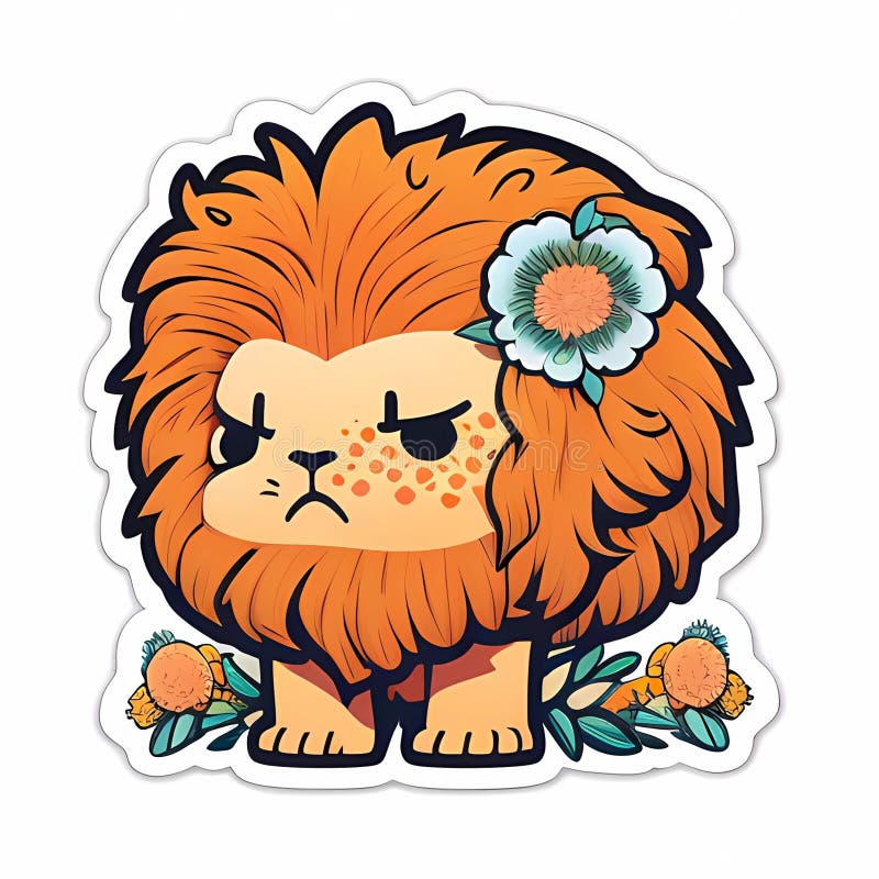 Kawaii Focus Sticker, Made with Generative AI Stock Illustration ...