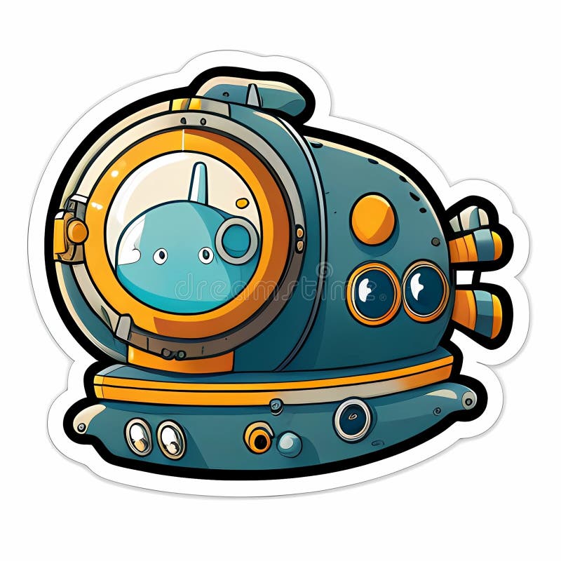 Kawaii Focus Sticker, Made with Generative AI Stock Illustration ...