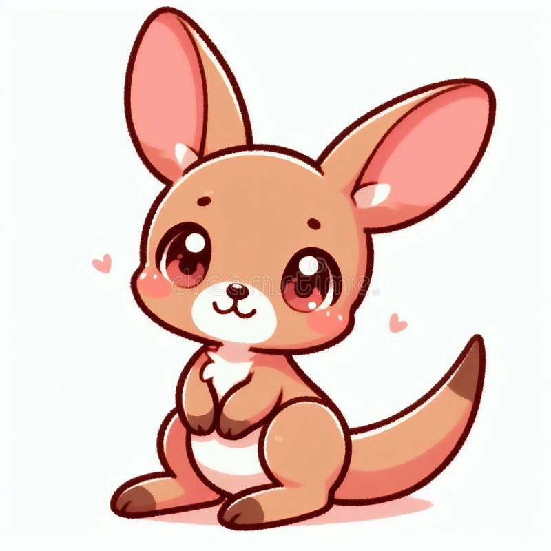 Kawaii kangaroo stock illustration. Illustration of pleasing - 327084189
