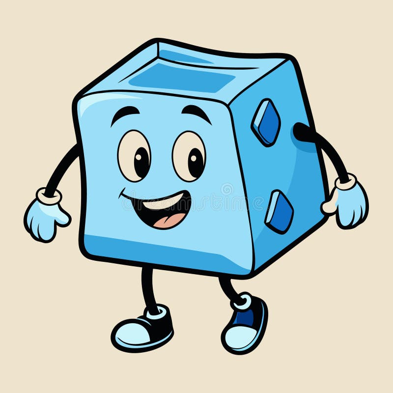Kawaii Ice Cube Character. Cartoon Design Vector Illustration Stock ...