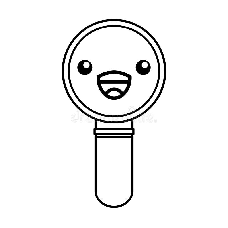 Cute Kawaii Line Icon Magnifying Stock Illustrations – 9 Cute Kawaii ...