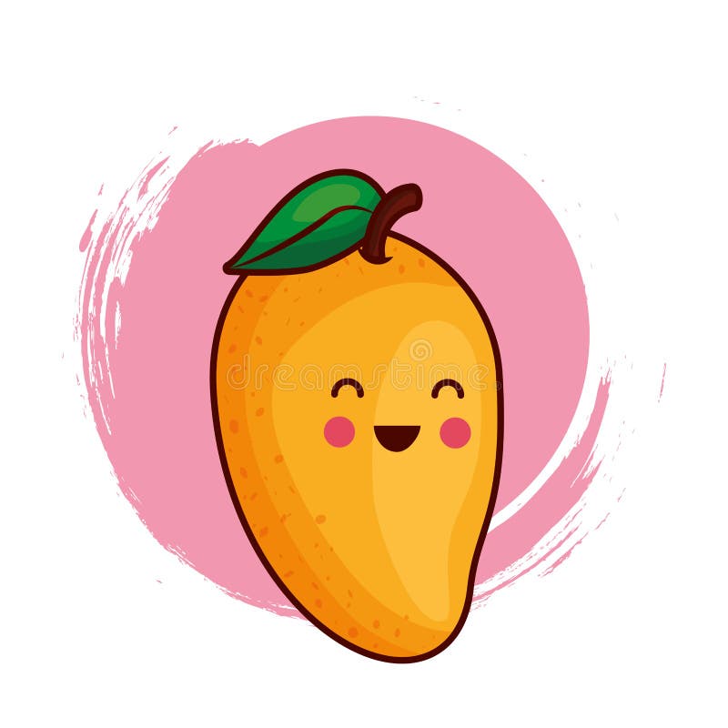 Kawaii mango character stock vector. Illustration of smile - 230318878