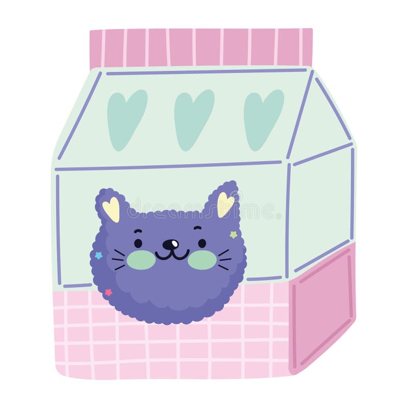 Kawaii milk box stock vector. Illustration of animal - 272989797