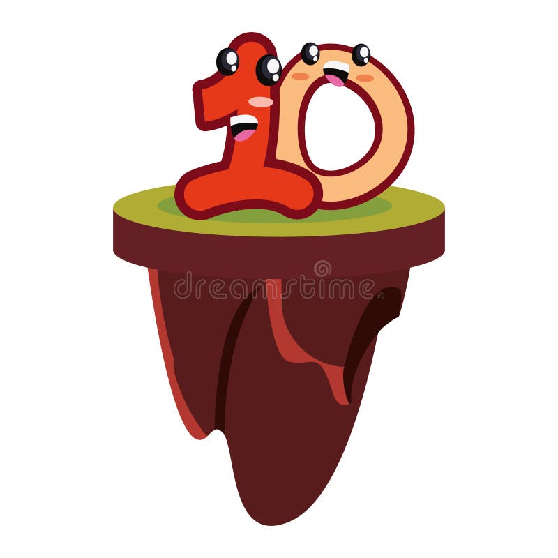 Kawaii Number Fifty Character Cartoon Stock Illustration - Illustration ...