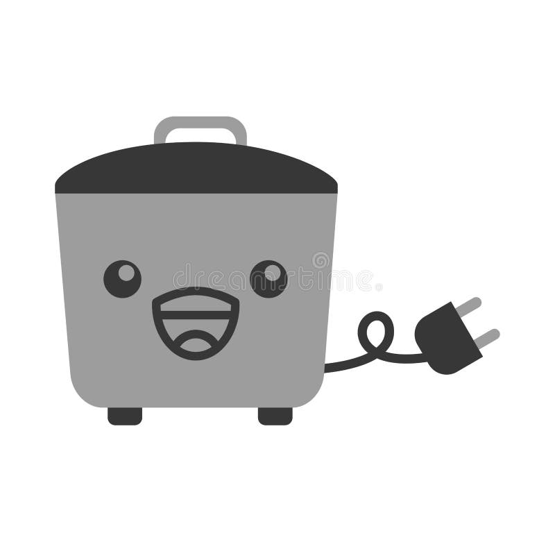 Kawaii rice cooker cartoon stock vector. Illustration of happy - 93201339