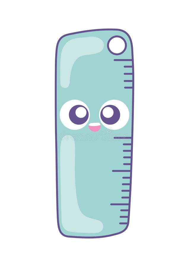 Kawaii school supply ruler stock vector. Illustration of children ...