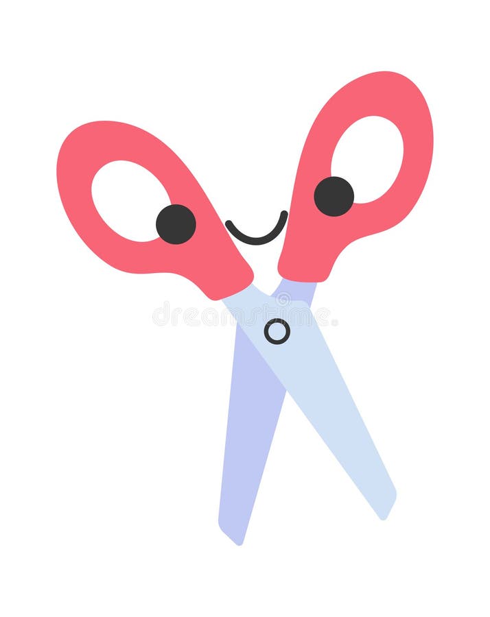 Kawaii Scissors Cartoon Stationery Character Stock Vector ...