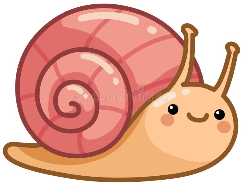 Kawaii Snail stock vector. Illustration of isolated - 325859988