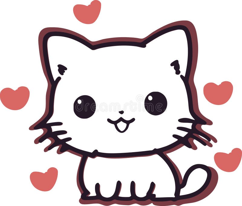 Kawaii sticker , cute cat stock illustration. Illustration of pattern ...