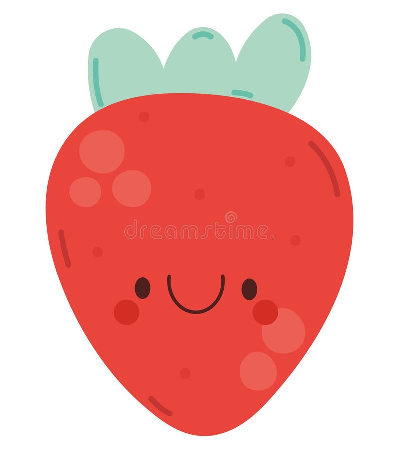 Kawaii Strawberry Emoji Vector Set Design. Emojis in Berry Faces with ...