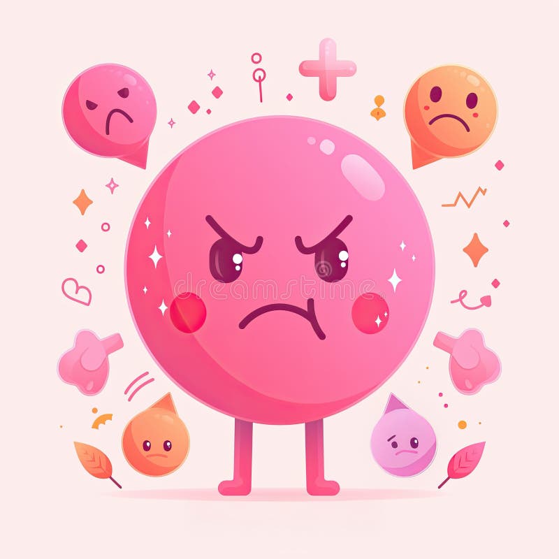 Kawaii Style Chibi Emoji with Tiny Pout and Sparkly Eyes Expressing ...