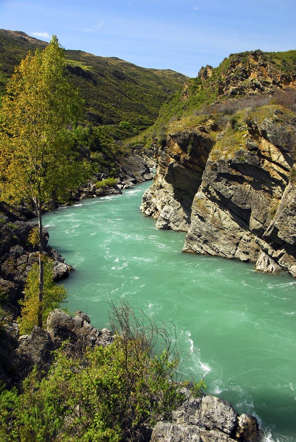 Kawarau River Near Queenstown in New Zealand Stock Image - Image of ...