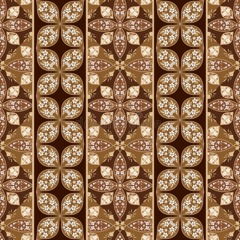 Kawung Batik Unique Pattern with Dark Brown Color Design Stock ...