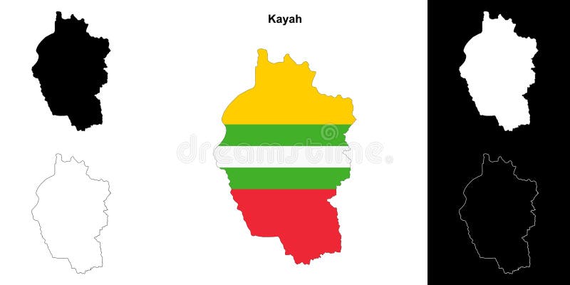Kayah outline map stock illustration. Illustration of isolated - 324199754