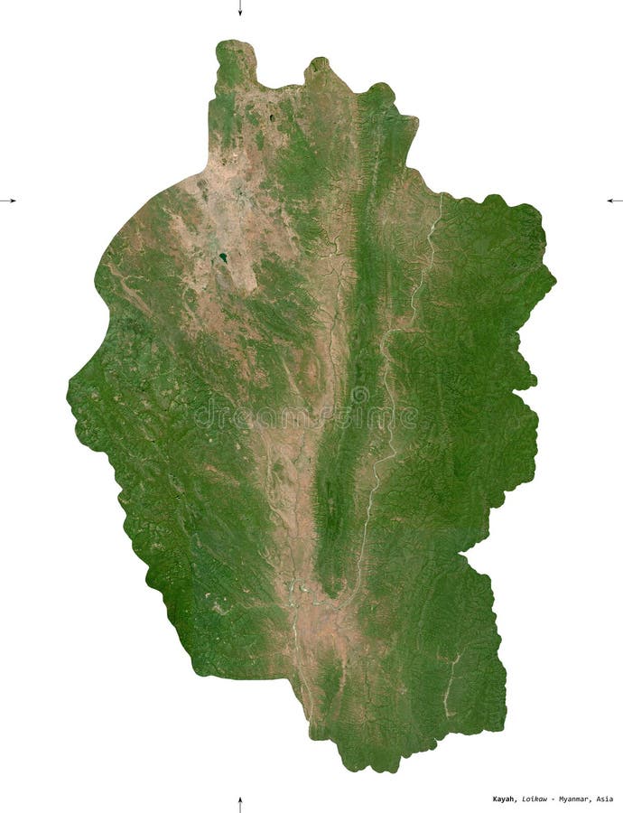 Kayah, Myanmar - Isolated. Sentinel-2 Satellite Stock Illustration ...