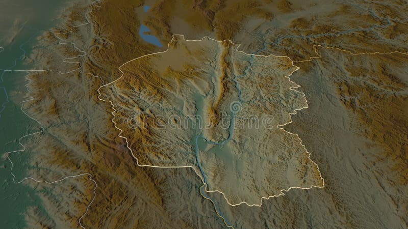 Kayah, Myanmar - Outlined. Relief Stock Illustration - Illustration of ...