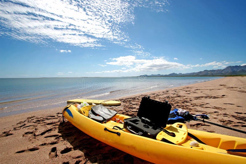 Kayak on beach stock image. Image of sand, exploring - 17299635