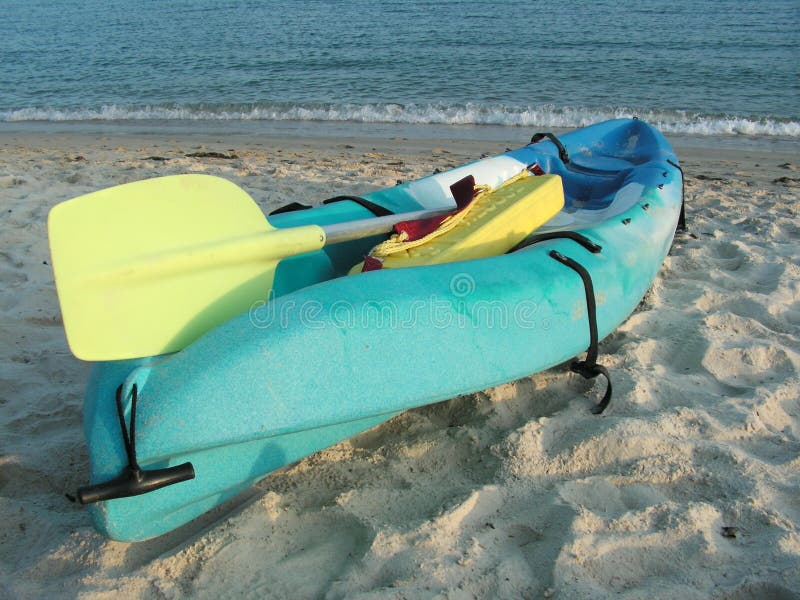 Kayak on a beach stock photo. Image of waiting, kayak, lifeguard - 930636