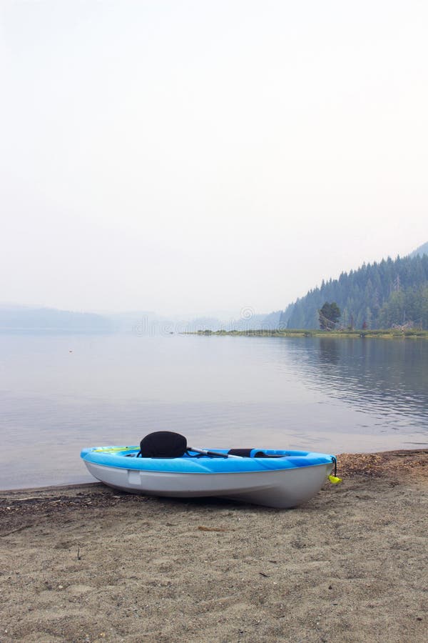 Kayak at a Beach of Lake in Camping Ground Stock Image - Image of ...