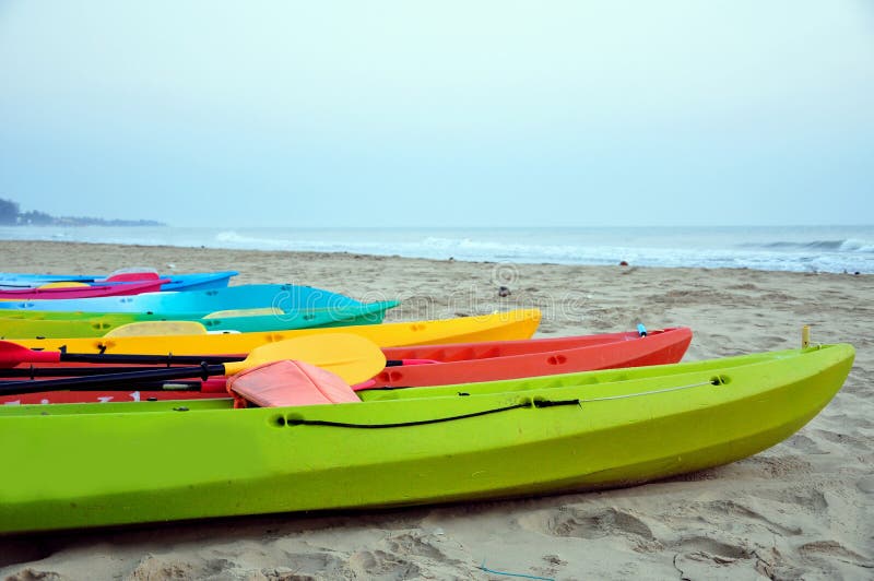 Kayak in the beach stock photo. Image of color, ocean - 47356112