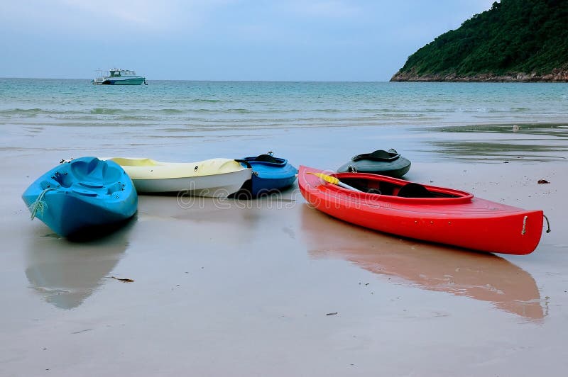 Kayak - Beach scenery stock photo. Image of boat, competition - 184120