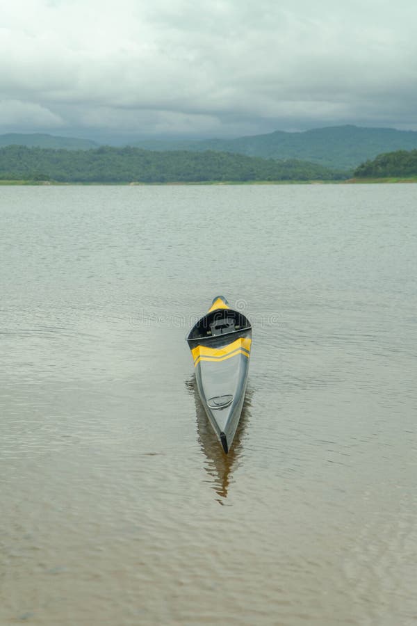 Kayak Boat Floating on the Lake Stock Photo - Image of practice ...