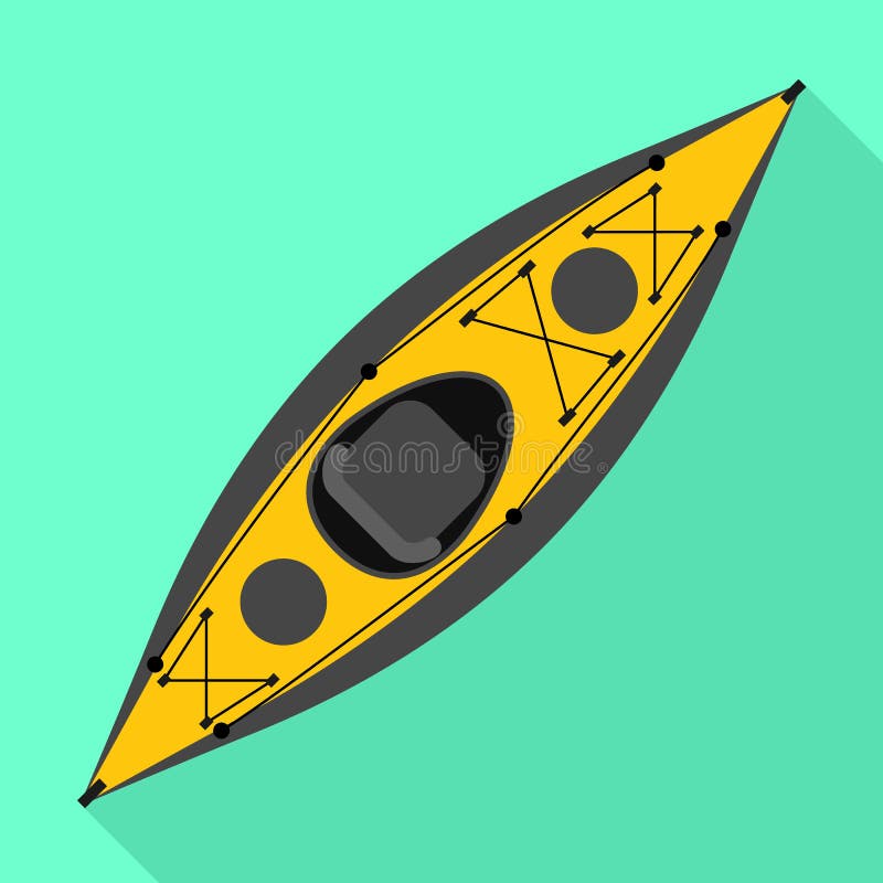 Kayak Boat Icon, Flat Style Stock Vector - Illustration of healthy ...