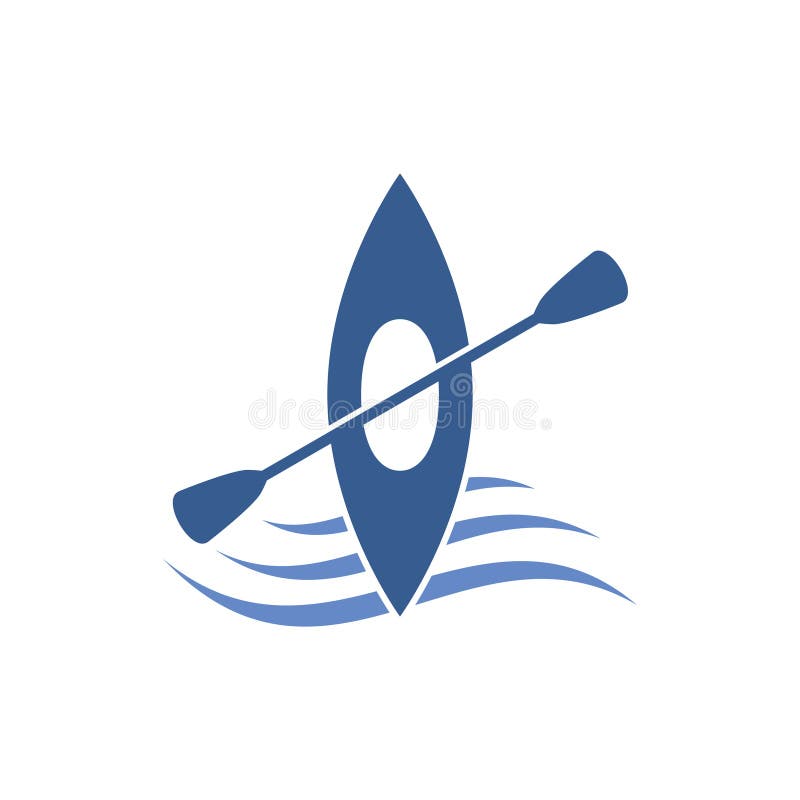 Kayak boat logo icon stock vector. Illustration of splash - 321048093