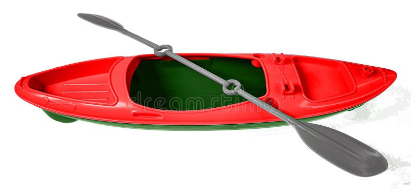 Red Kayak Boat with Grey Oar Stock Photo - Image of travel, water ...