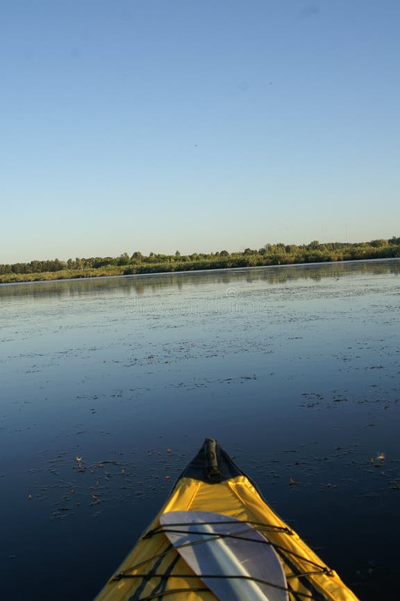 Kayak on Bybee Lake, Oregon Stock Photo - Image of equipment, placid ...