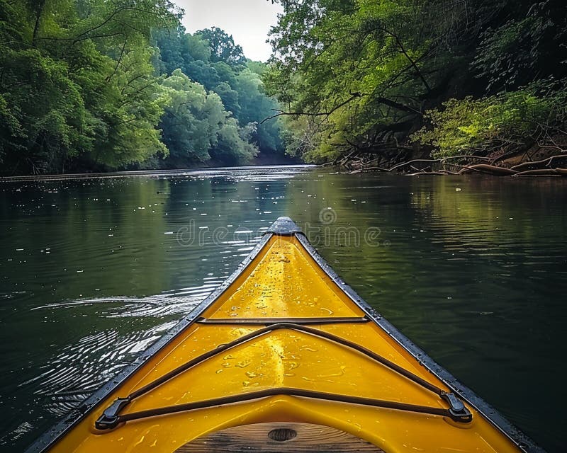 Kayak on a calm river stock image. Image of minnow, activity - 312102995