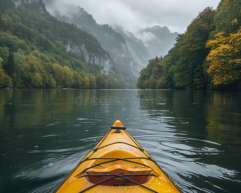Kayak on a calm river stock image. Image of marine, scenery - 312104817