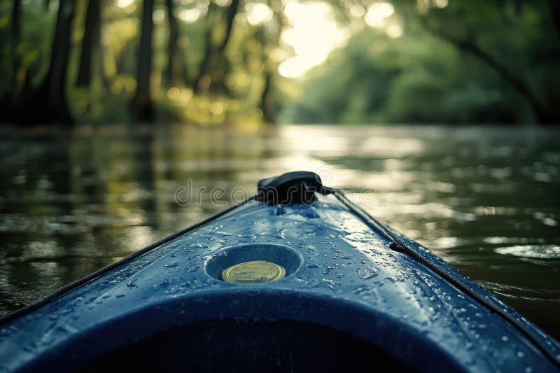 Kayak in calm water stock image. Image of outdoors, serene - 376263845