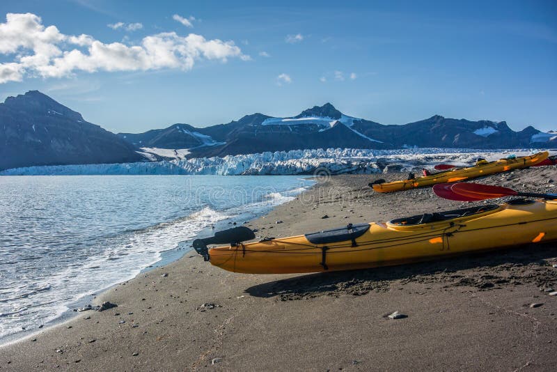 Kayak in Glacier National Park Stock Image - Image of exercise ...