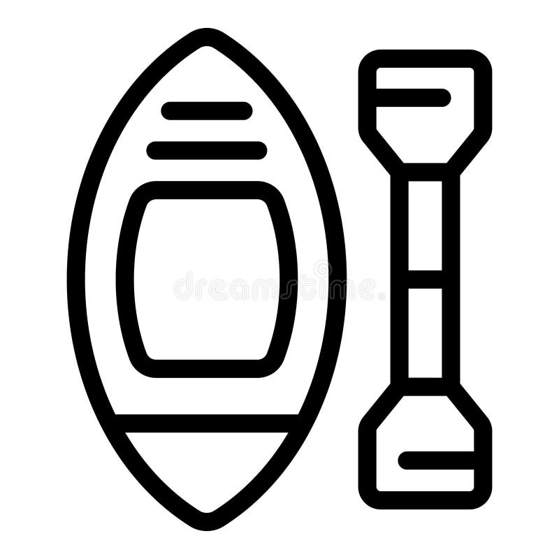 Kayak Canoe Ship Icon Outline Vector. Rock River Stock Vector ...