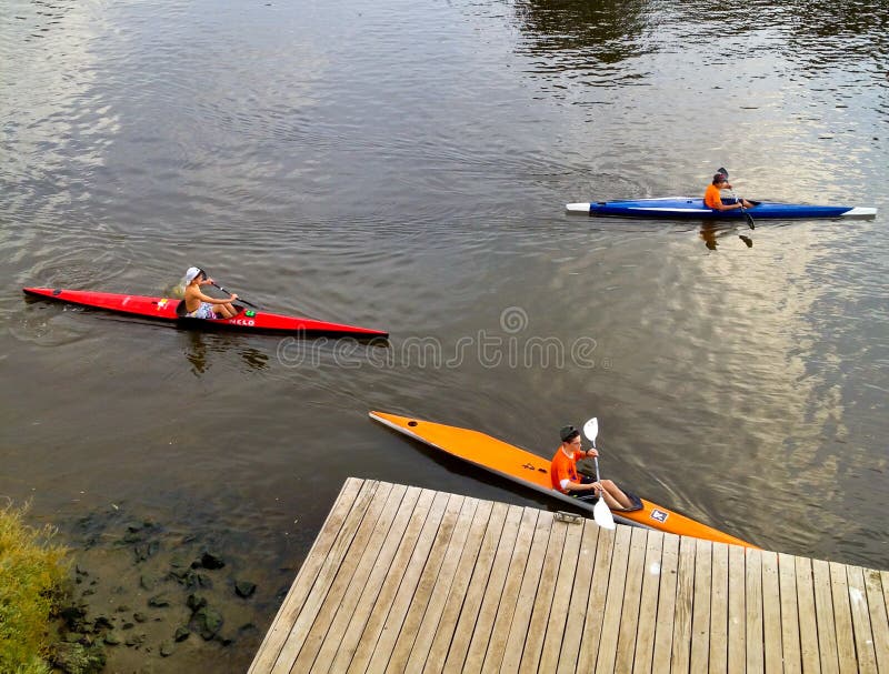 Kayaking on a lake stock image. Image of exercise, recreation - 878489