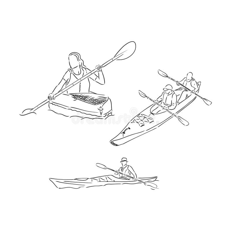 Kayak Dessin Vectoriel Illustration Kayak Vectoriel Illustration ...
