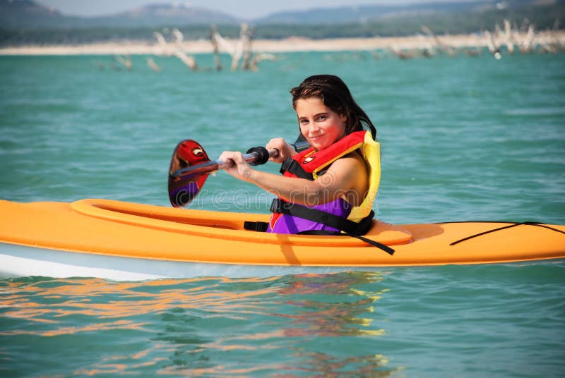 Kayak Girl stock image. Image of relaxed, kayak, texas - 10076941