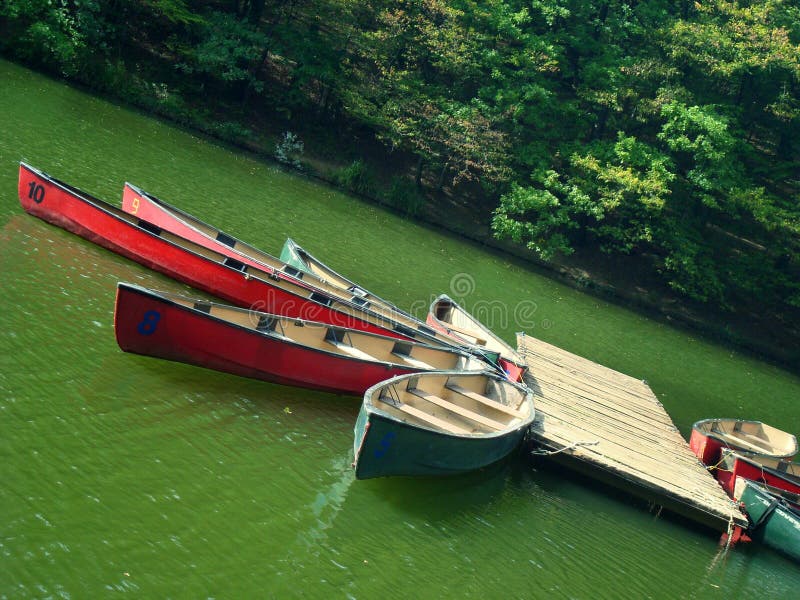 Kayak harbor. stock image. Image of nature, lake, center - 26824267